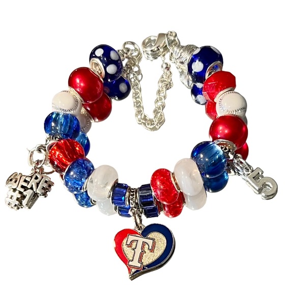 Jewelry | World Series Champion Texas Rangers Beaded Charm Bracelet ...